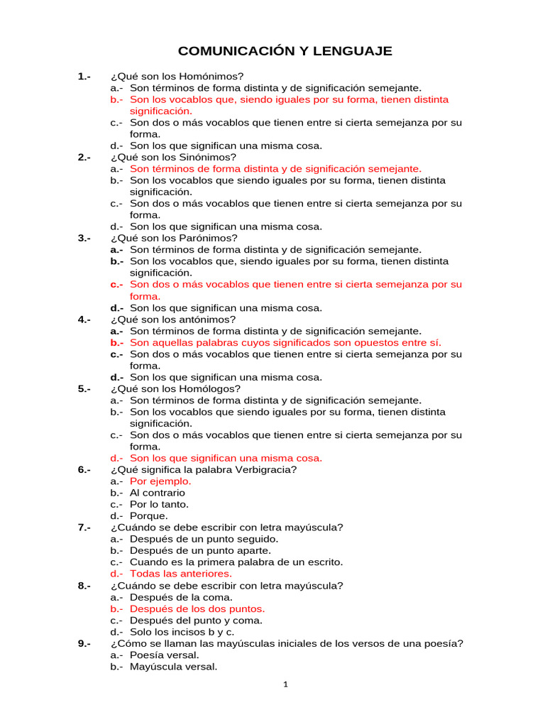 3 BANCO DE PREGUNTAS LENGUAJE | PDF | Lingüística