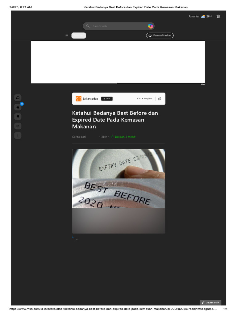 Ketahui Bedanya Best Before Dan Expired Date Pada Kemasan Makanan | PDF