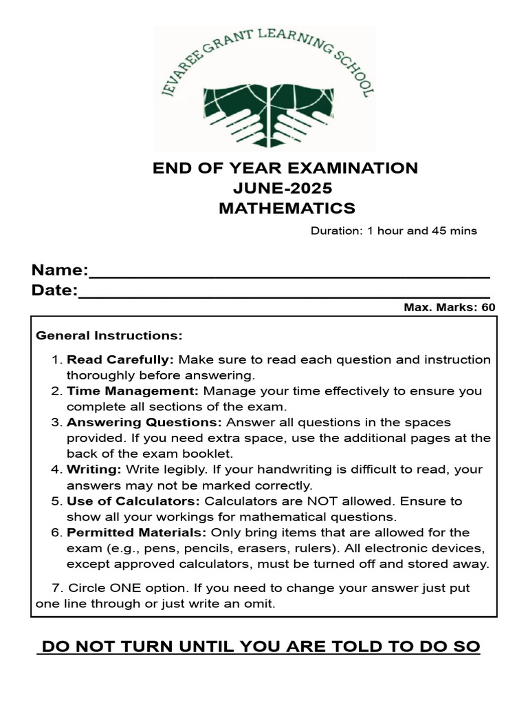 2025 Mathematics Exam Paper 2 | PDF | Significant Figures