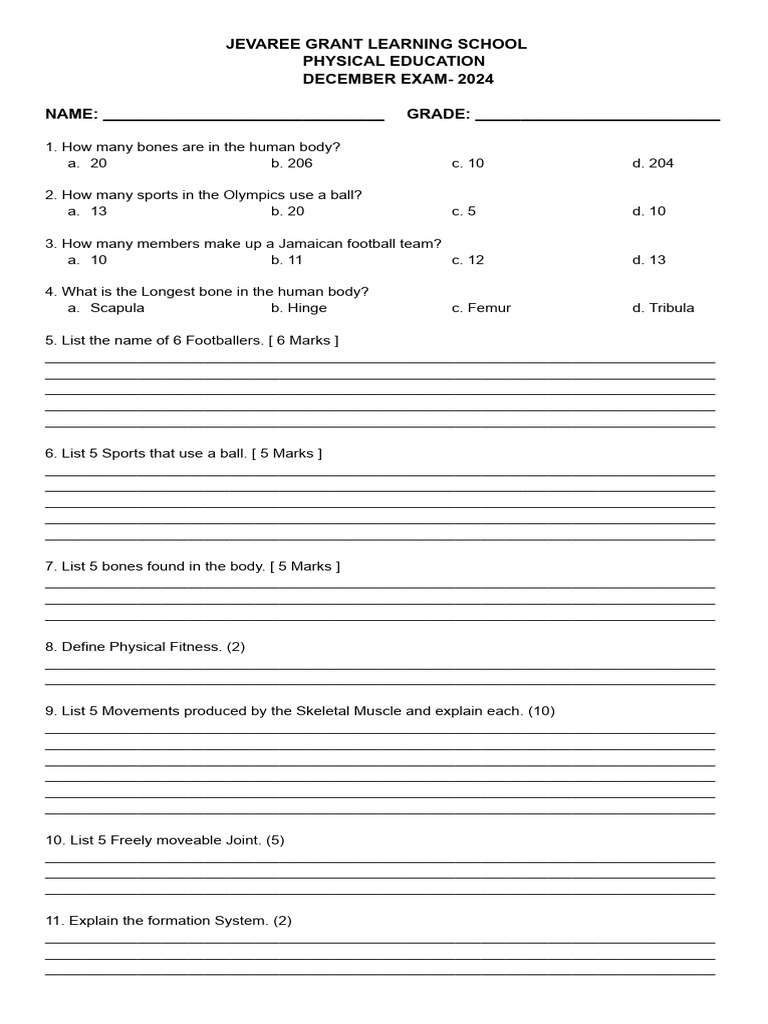 December 2024 PE Exam Questions | PDF | Musculoskeletal System