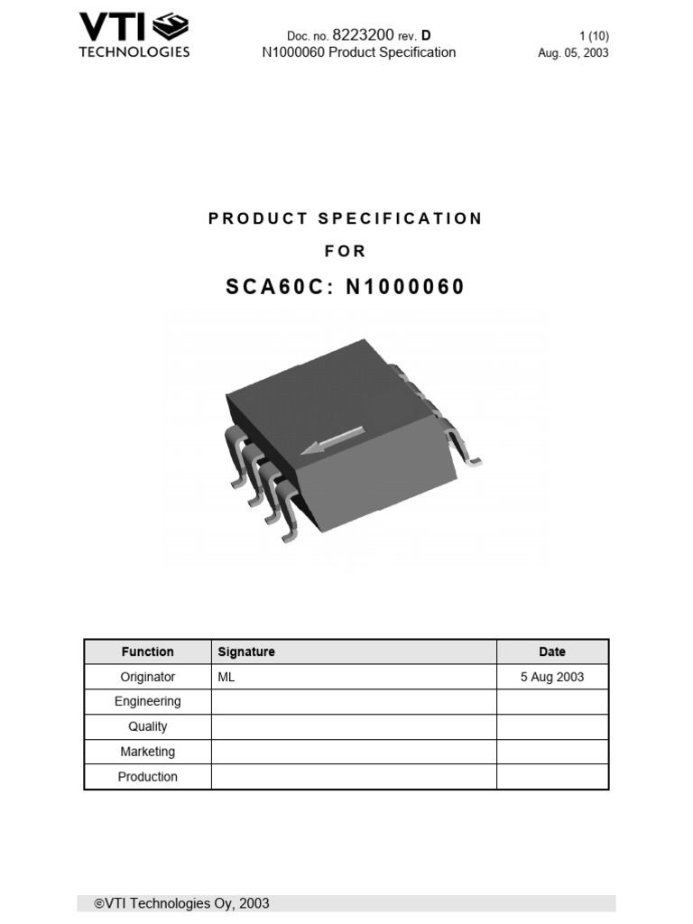 Robojax Tilt Angle Sensor SCA60C Datasheet | PDF | Accelerometer ...