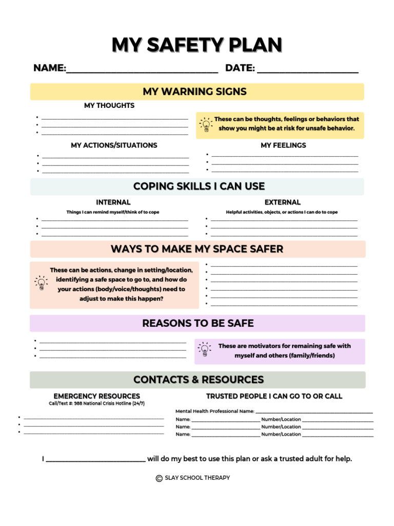 My Safety Plan My Safety Plan | PDF | Thought | Safety