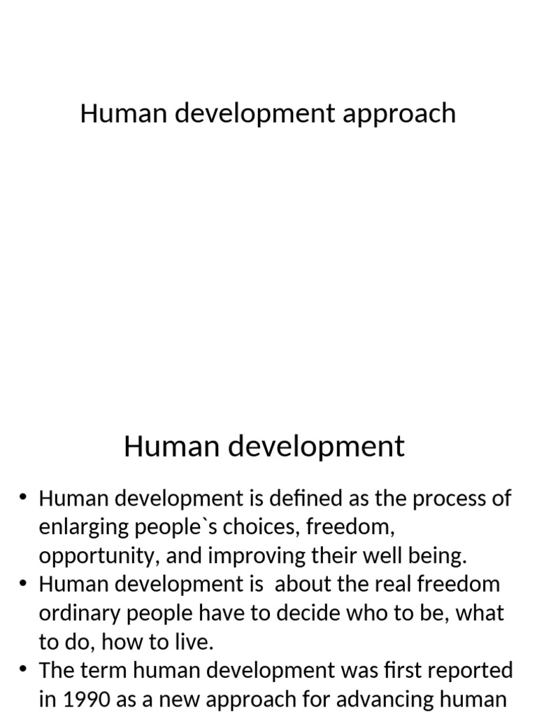 Human Development Approach | PDF