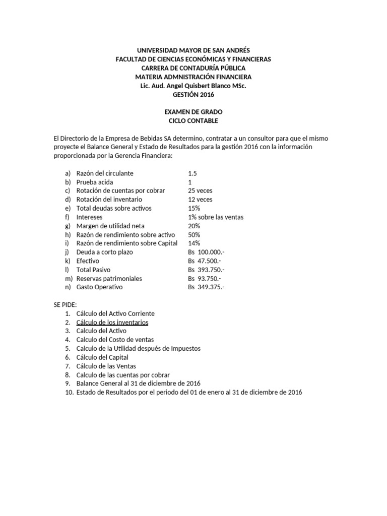 Examen Reconstrucción EEFF | PDF