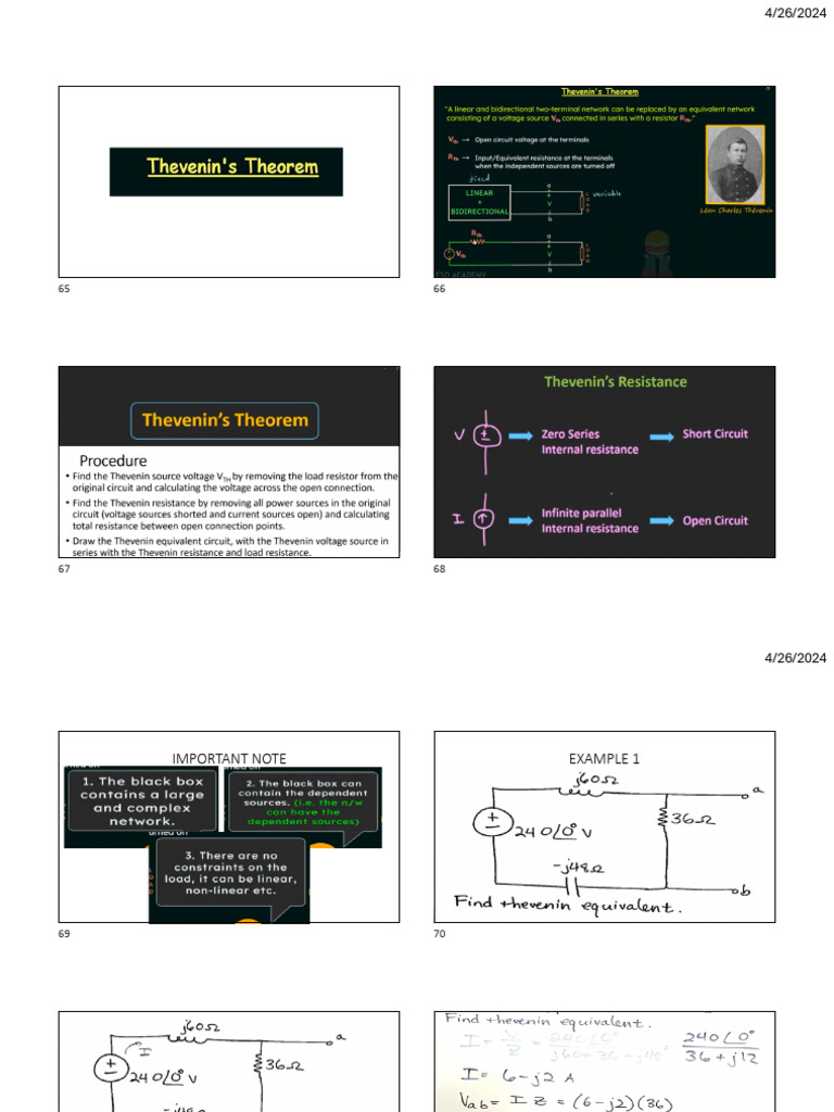 Thevenin Equivalent Examples | PDF