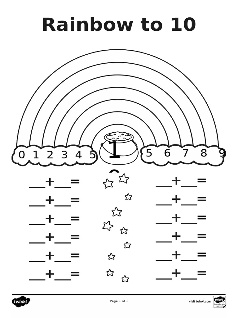 T N 4567c Rainbow To 10 Activity Sheet Editable | PDF