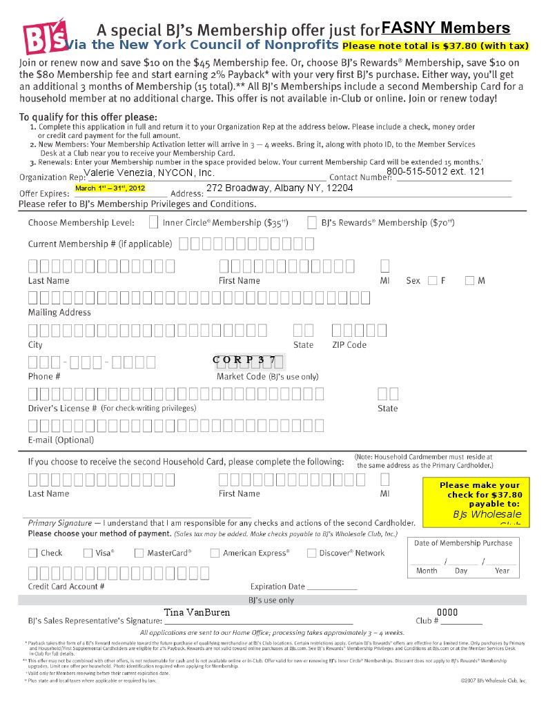 BJs Application For FASNY Members | PDF