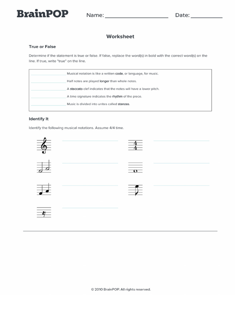 Worksheet BrainPop | PDF