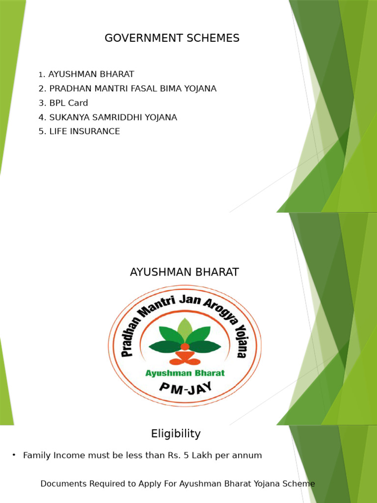 Government Schemes | PDF | Financial Services
