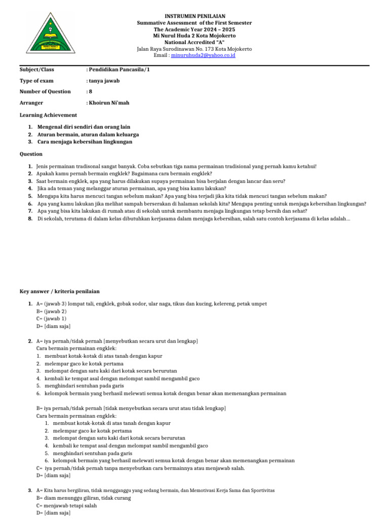 SAS Pendidikan Pancasila | PDF