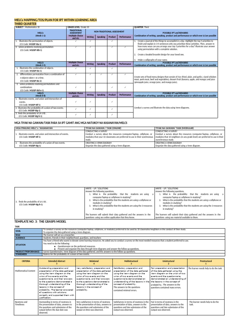 Math 10 - Remedial Peta 2.0 | PDF | Questionnaire | Learning