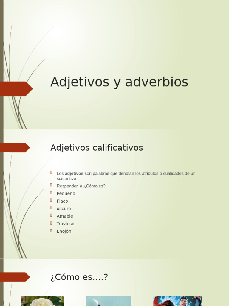 Adjetivos y adverbios: Definición y ejemplos | PDF