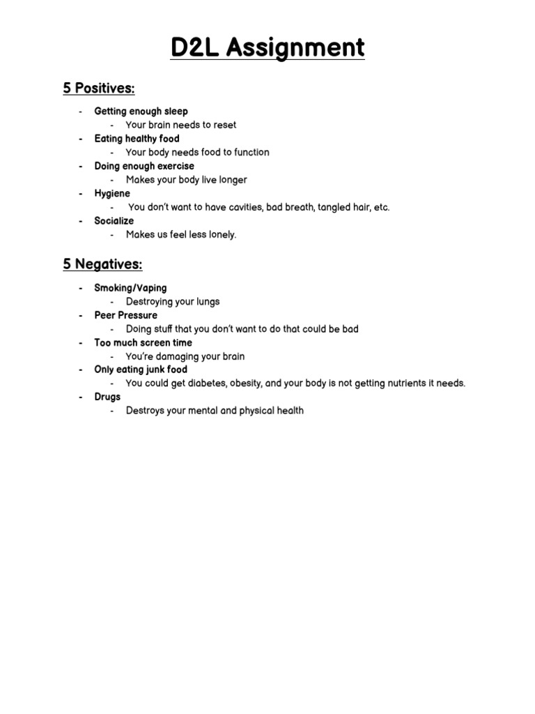D2L Assignment | PDF