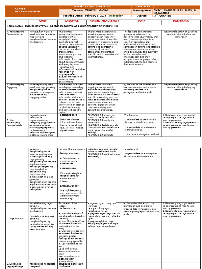 3rd Quarter Week 7 Wednesday | PDF