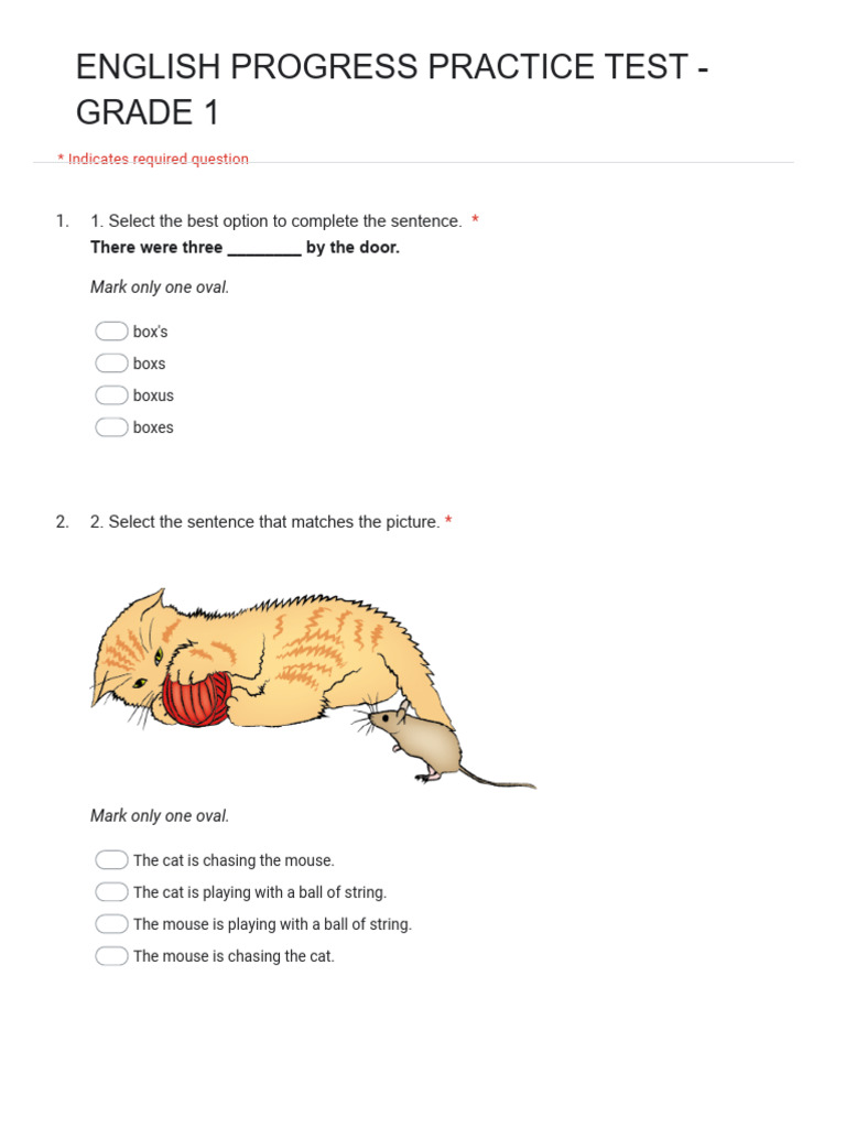 Year 2 G1 L7 English Practice Papers With Answers | PDF | Language ...