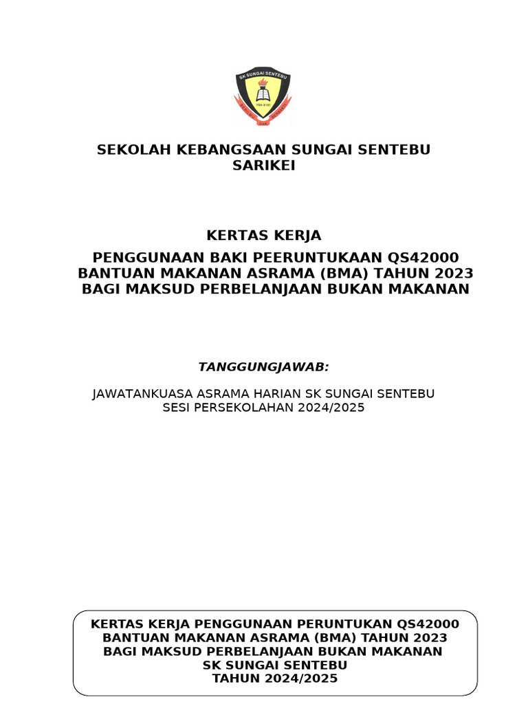 KERTAS KERJA Baik Pulih BMA 2024 | PDF