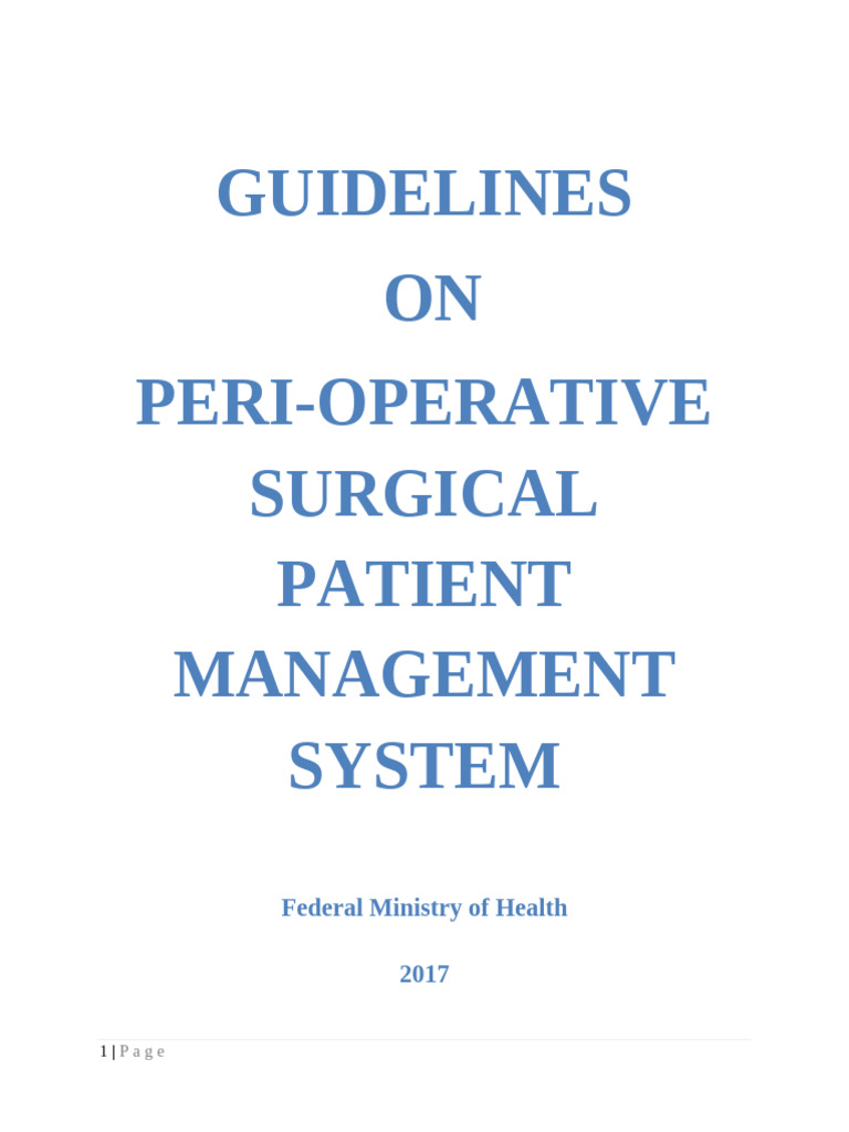 FMOH Perioperative Guideline | PDF | Anesthesia | Surgery