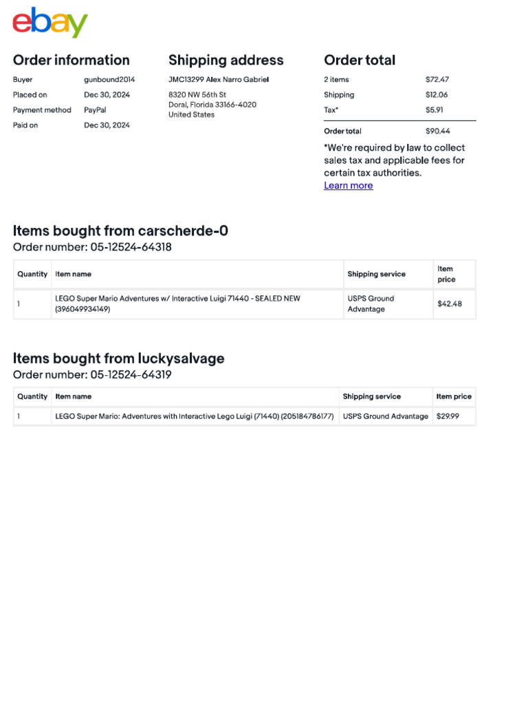 Alex Narro Ebay 30-12-24 | PDF