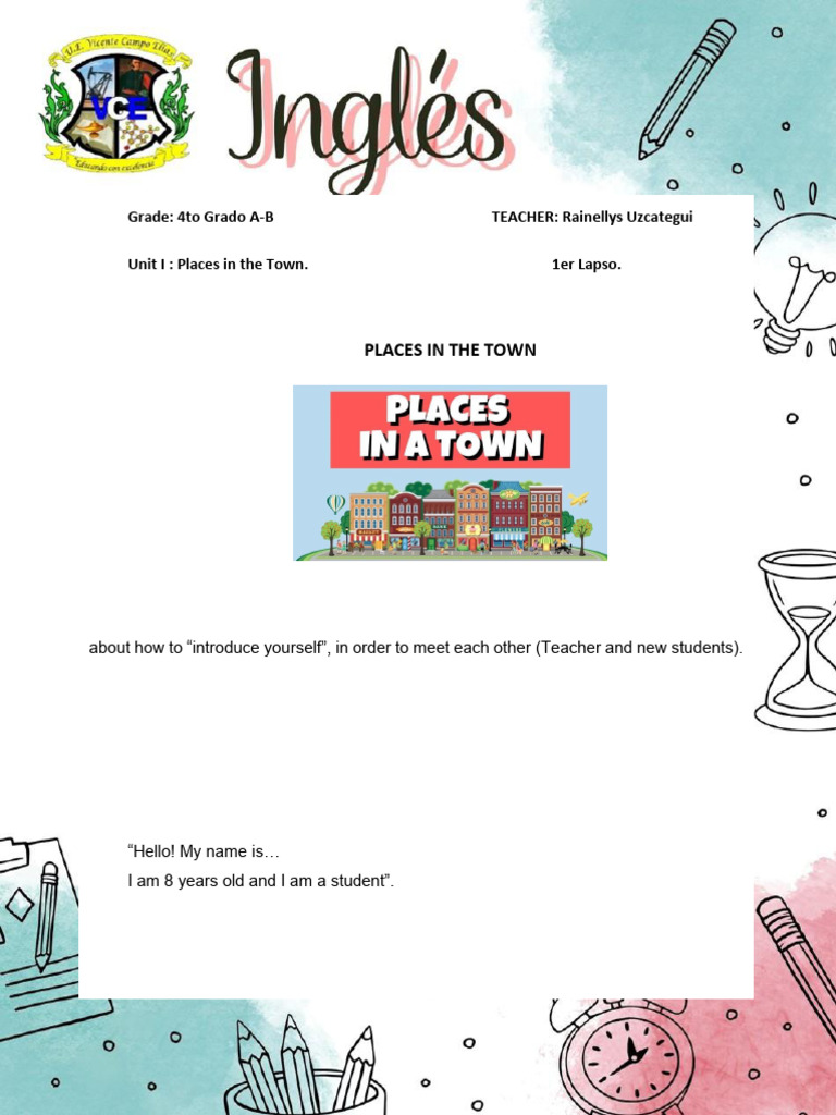 Places in the Town: 4th Grade Unit Guide | PDF