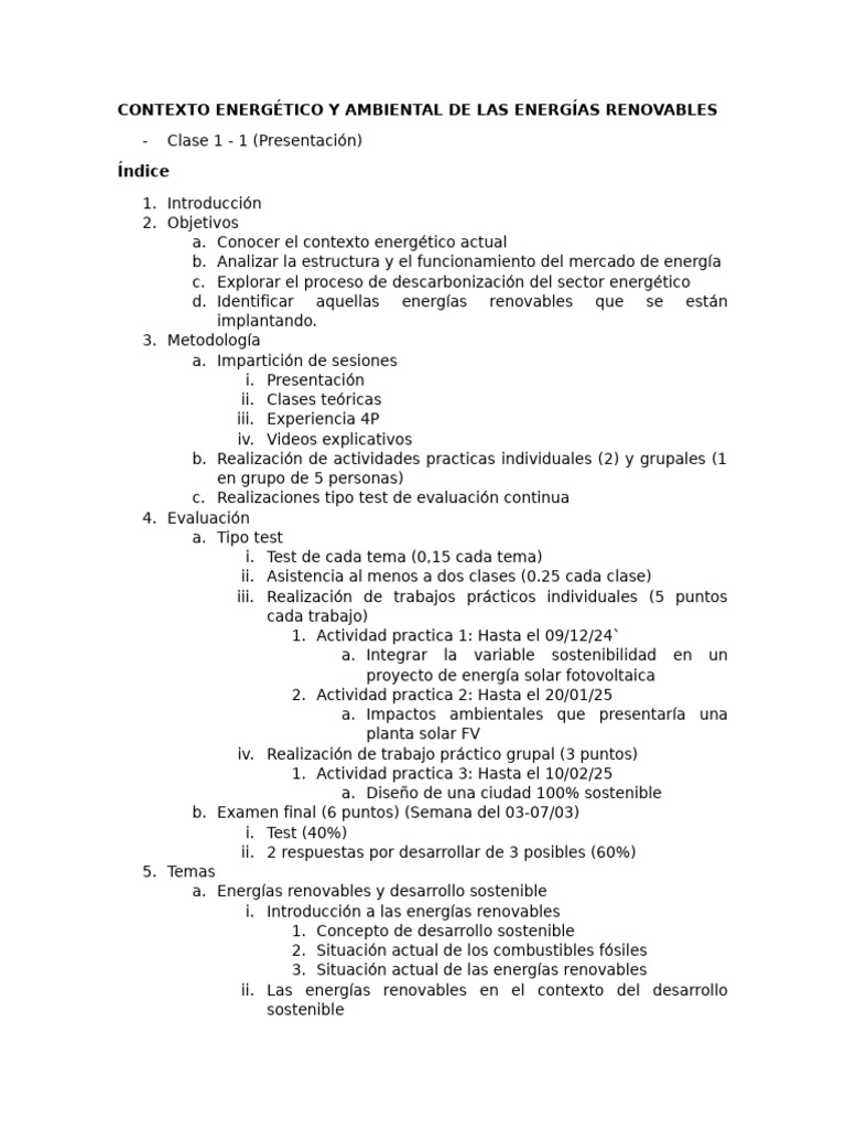 CONTEXTO ENERGÉTICO Y AMBIENTAL DE LAS ENERGÍAS RENOVABLES - Notas ...