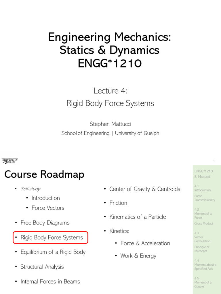 Lecture 04 - Rigid Body Force Systems | PDF | Force | Cartesian ...