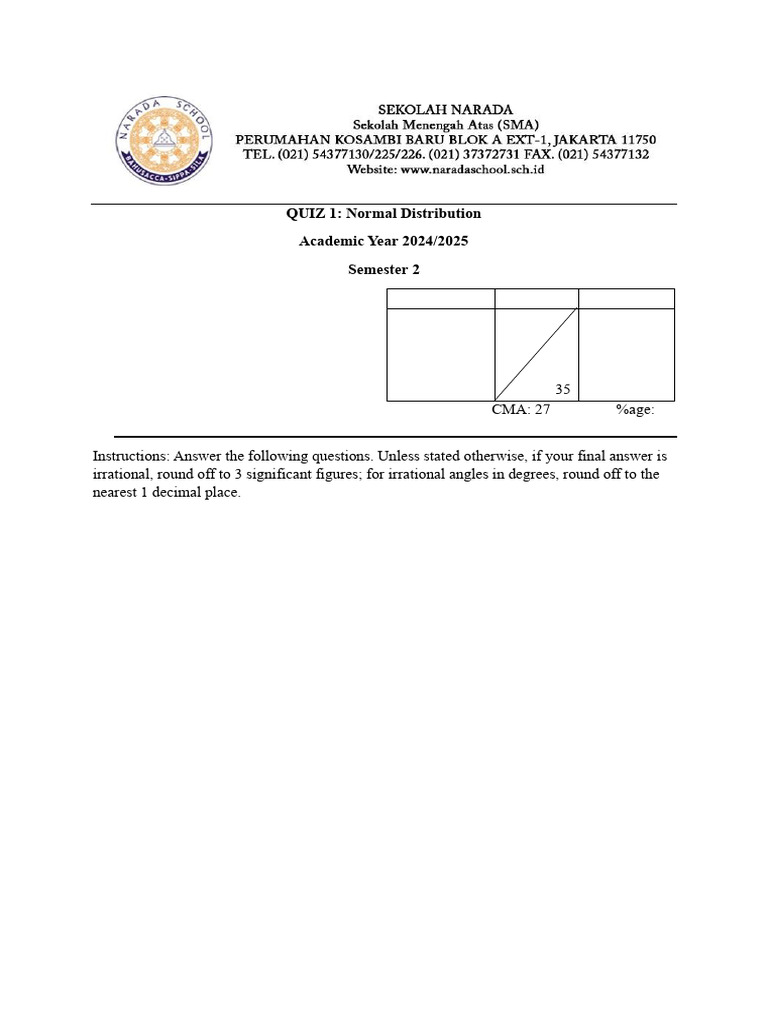 Quiz 6 Normal Dist | PDF | Normal Distribution | Standard Deviation