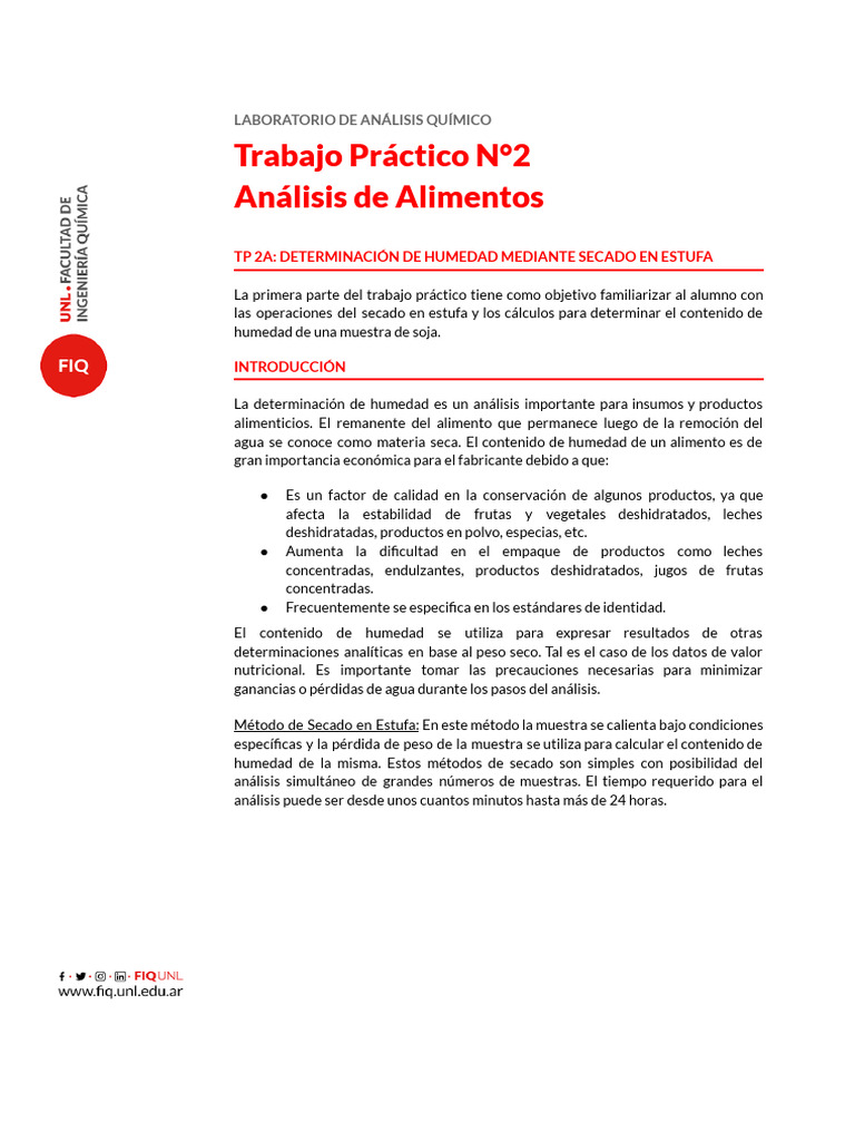 Guía TP Tema 5 - Análisis de alimentos.docx - Documentos de Google | PDF | Química analítica ...