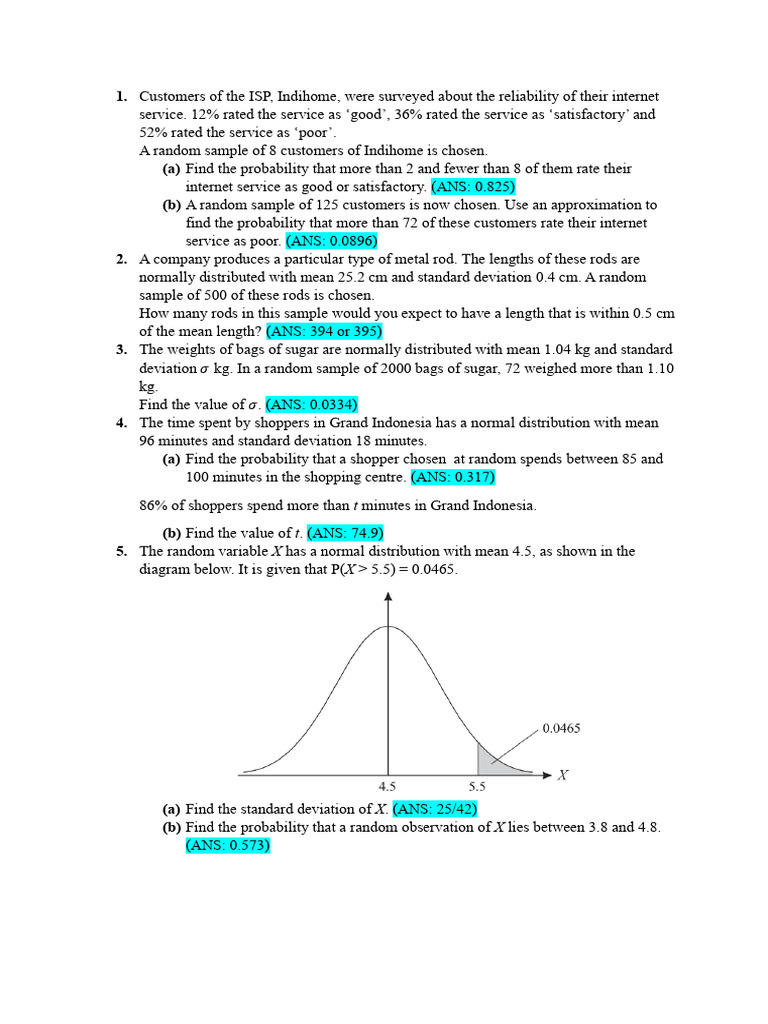 Normal Distriution Review Pdf Standard Deviation Normal Distribution 6883