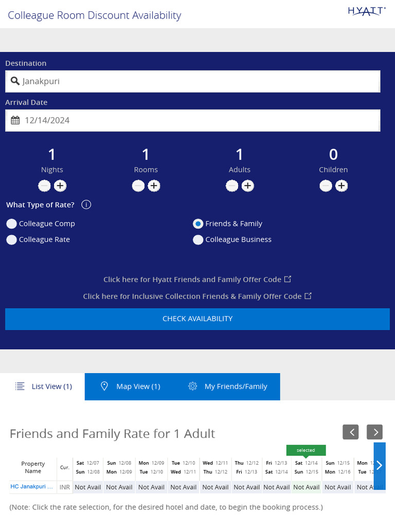 Hyatt Friends and Family Discount Info | PDF