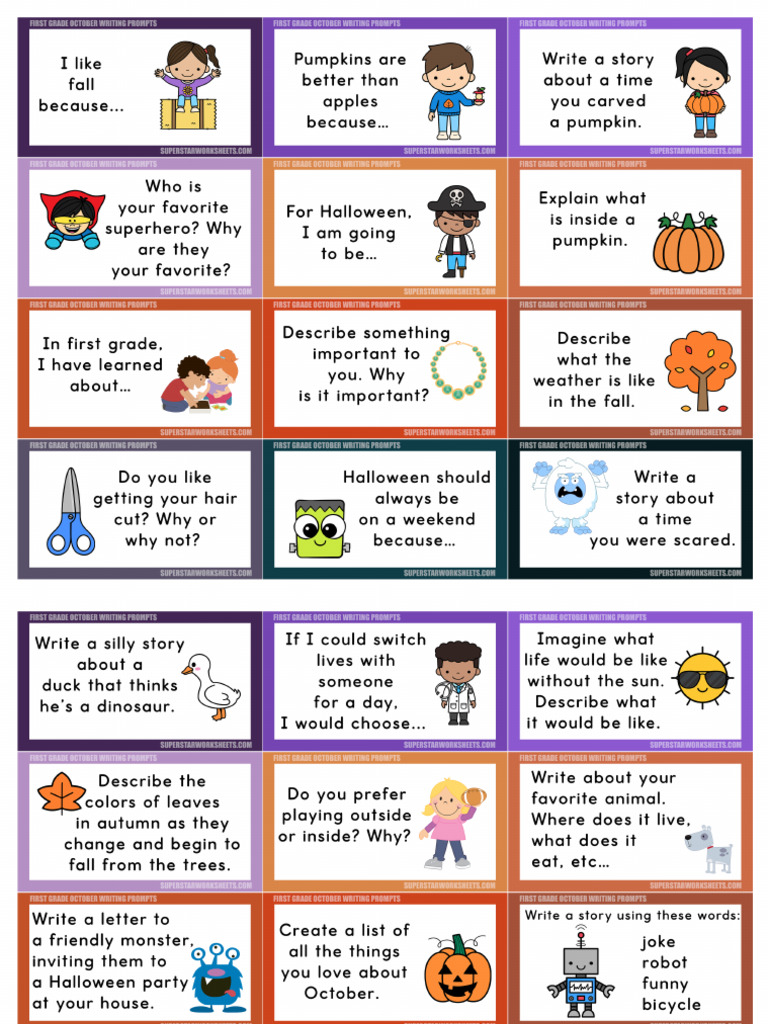 First Grade Writing Prompt So Cot Ber | PDF