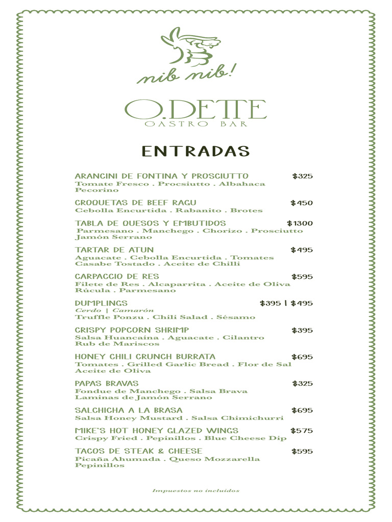 Menú de Comida | PDF | ensalada | Alimentos