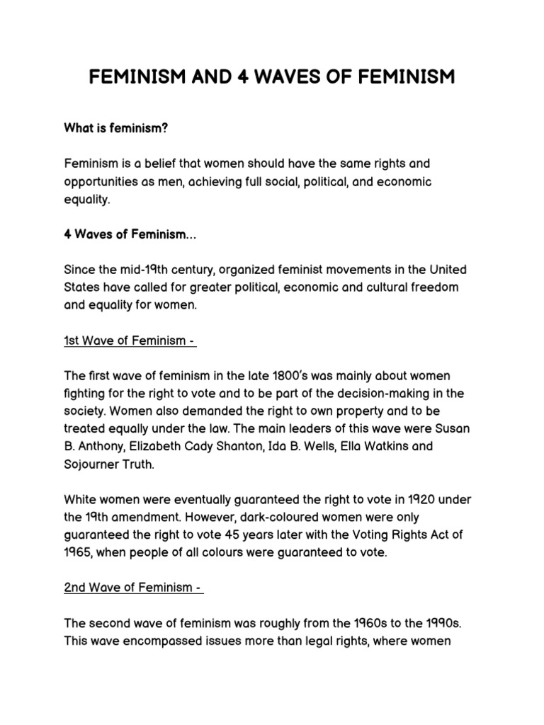 Feminism and 4 Waves of Feminism | PDF