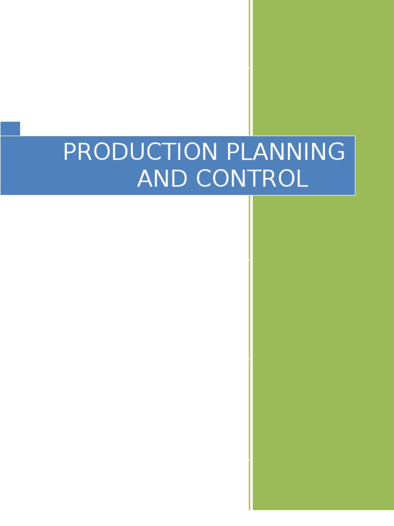 Production Planning and Control | PDF | Forecasting | Operations Management
