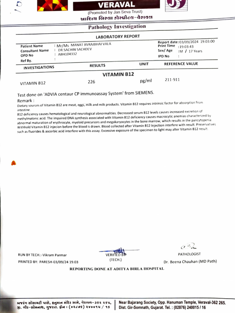 Adobe Scan 07-Sept-2024 | PDF | Vitamin B12 | Medical Specialties