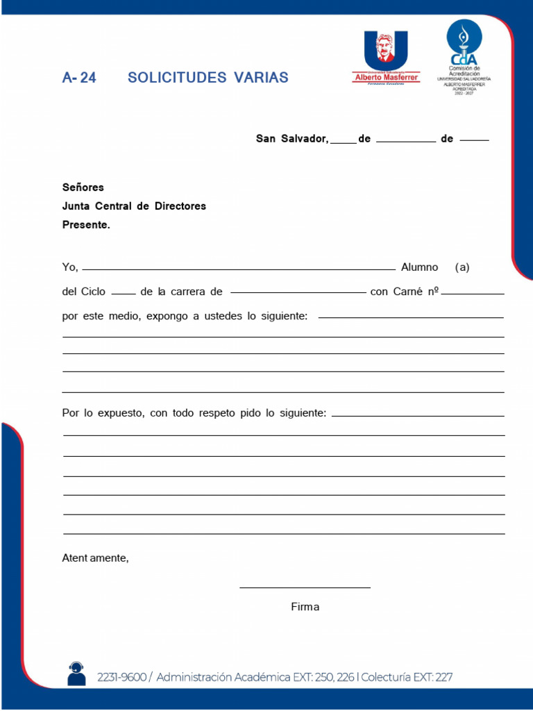 Solicitudes Varias a la Junta Directiva | PDF