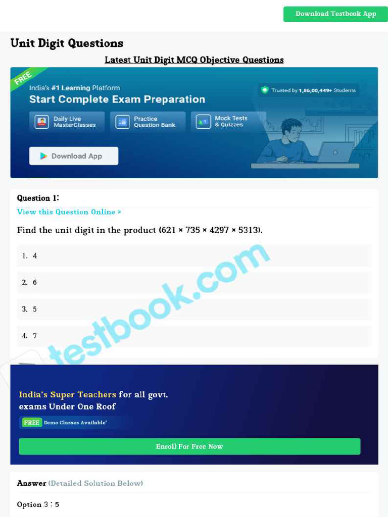 mcq-on-unit-digit--5eea6a1039140f30f369e813 | PDF
