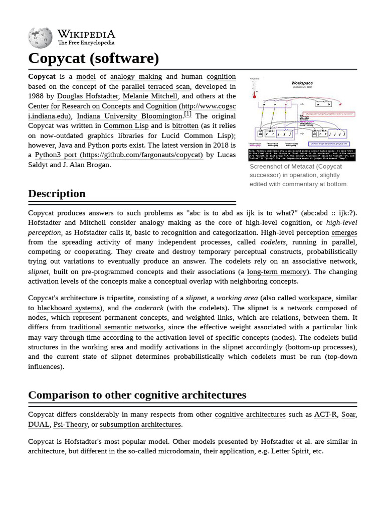 Copycat_(software) | PDF | Cognitive Science | Cognition