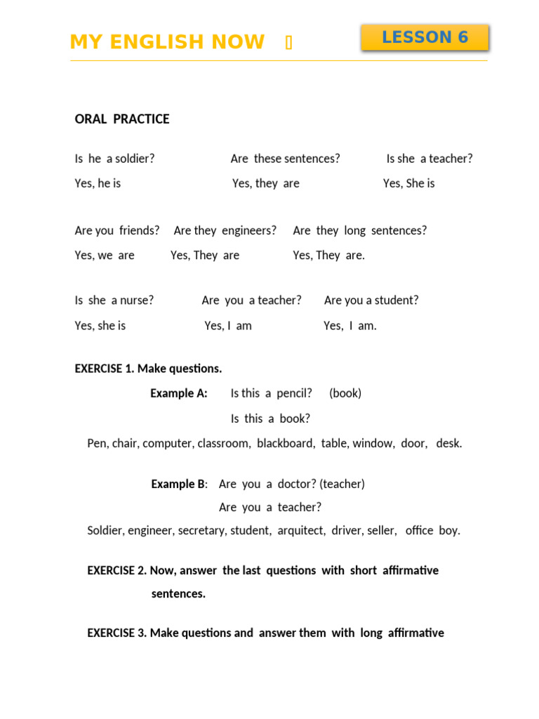Oral Practice: Questions and Answers | PDF