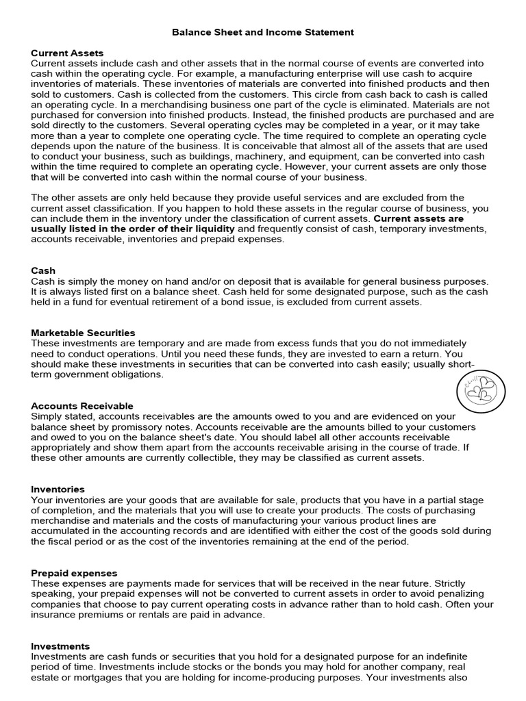 Income Statement and Balance Sheet Overview | PDF | Retained Earnings | Net Income