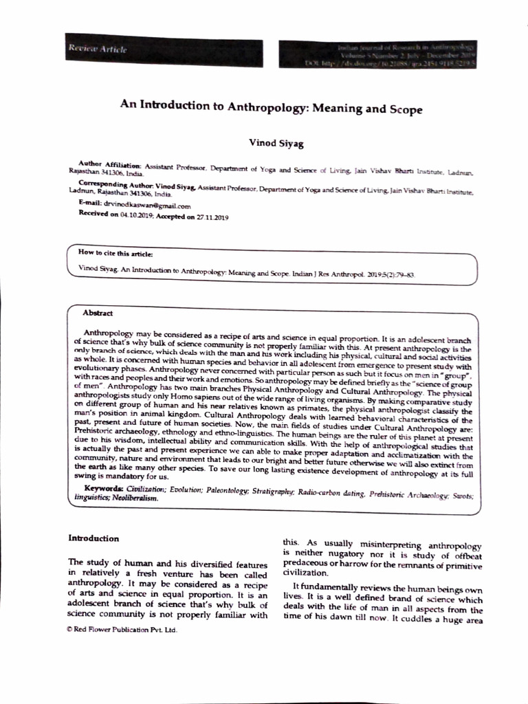 Anthropology Notes | PDF