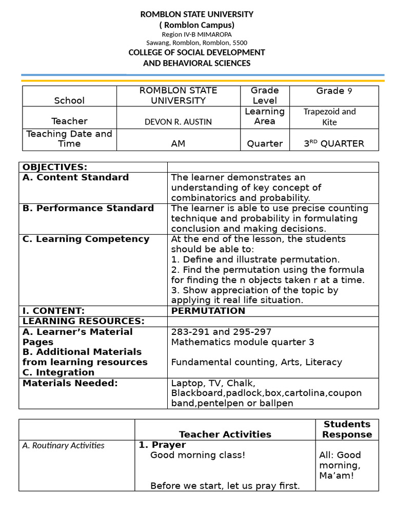 DLP-permutation | PDF | Learning | Permutation