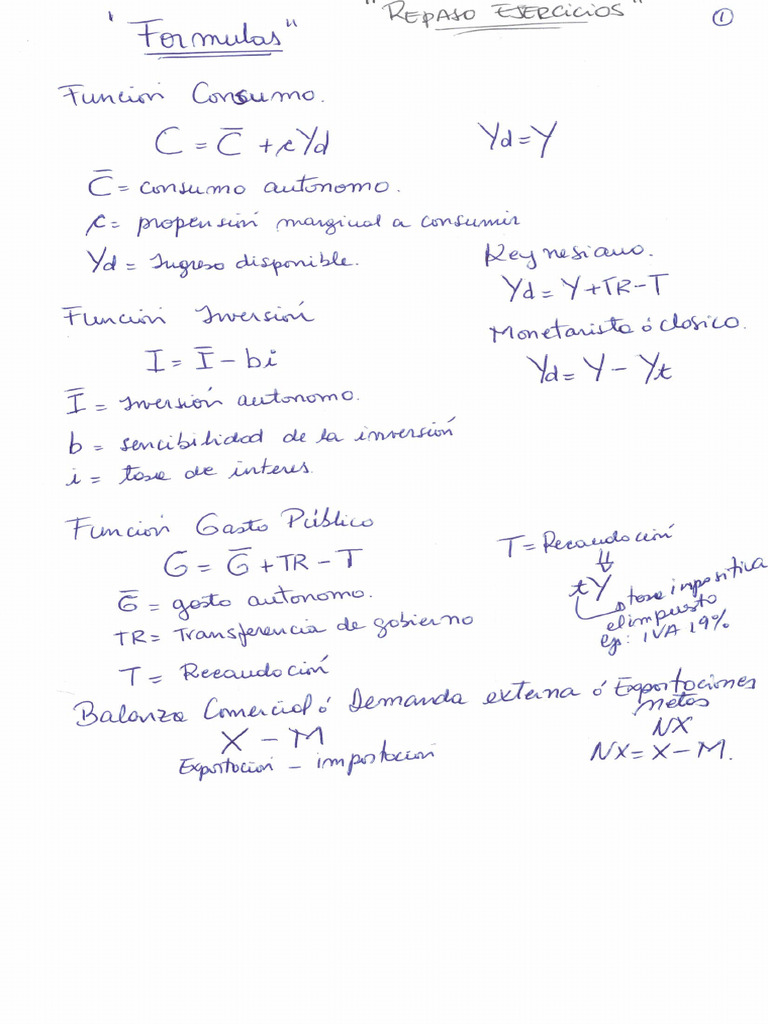 Explicacion de las formulas y pauta del ejercicio 3 de la guia ISLM | PDF
