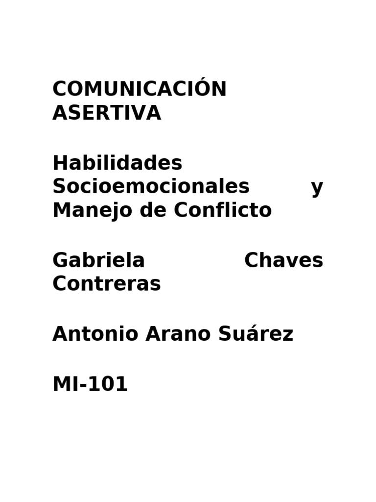 Comunicación Asertiva y Conflictos | PDF