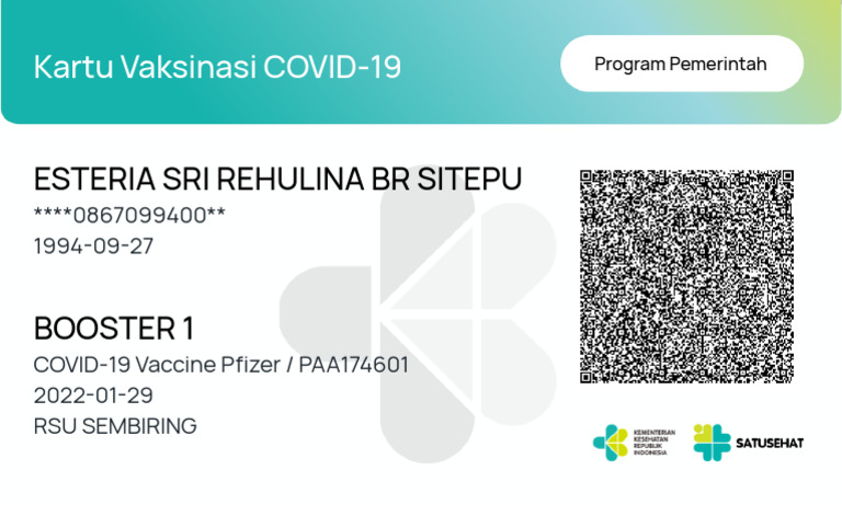 SERTIFIKAT-VAKSIN-DOSIS 3-ESTERIA-11 | PDF