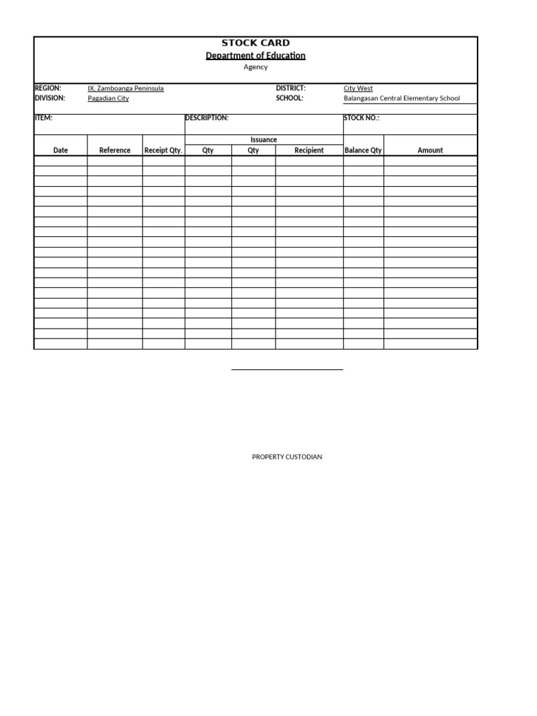 Property Inventory Blank | PDF | Inventory | Business