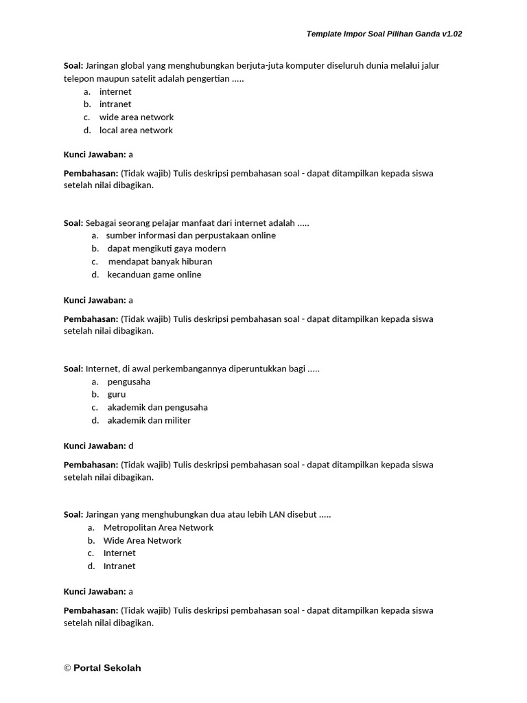 Template Informatika Kelas 8 SMT 1 | PDF