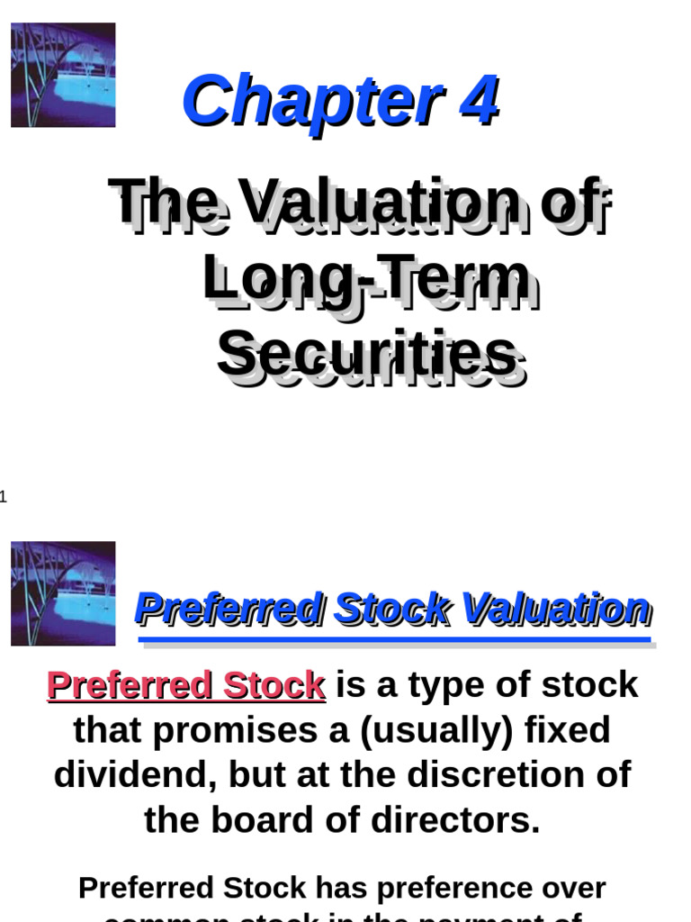 Valuation of Long-Term Securities | PDF | Preferred Stock | Valuation ...