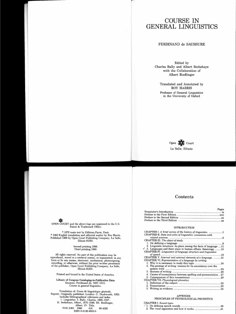 COMPLETE VERSION - Course in General Linguistics - Trans - Roy Harris | PDF