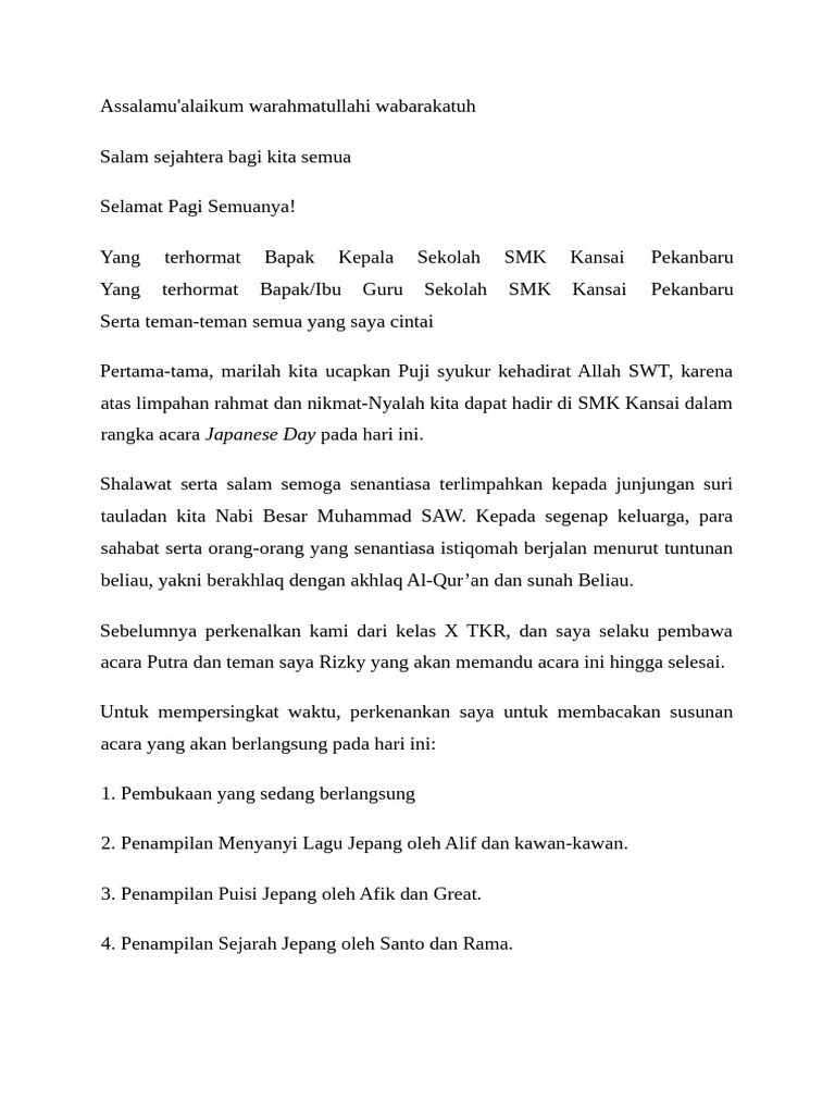 TEKS MC BAHASA INDONESIA X TKR | PDF