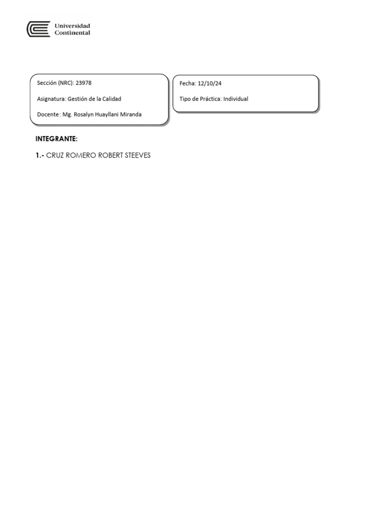 GC - Evaf 2024 - Robert Steeves Cruz Romero | PDF | Calidad (comercial ...